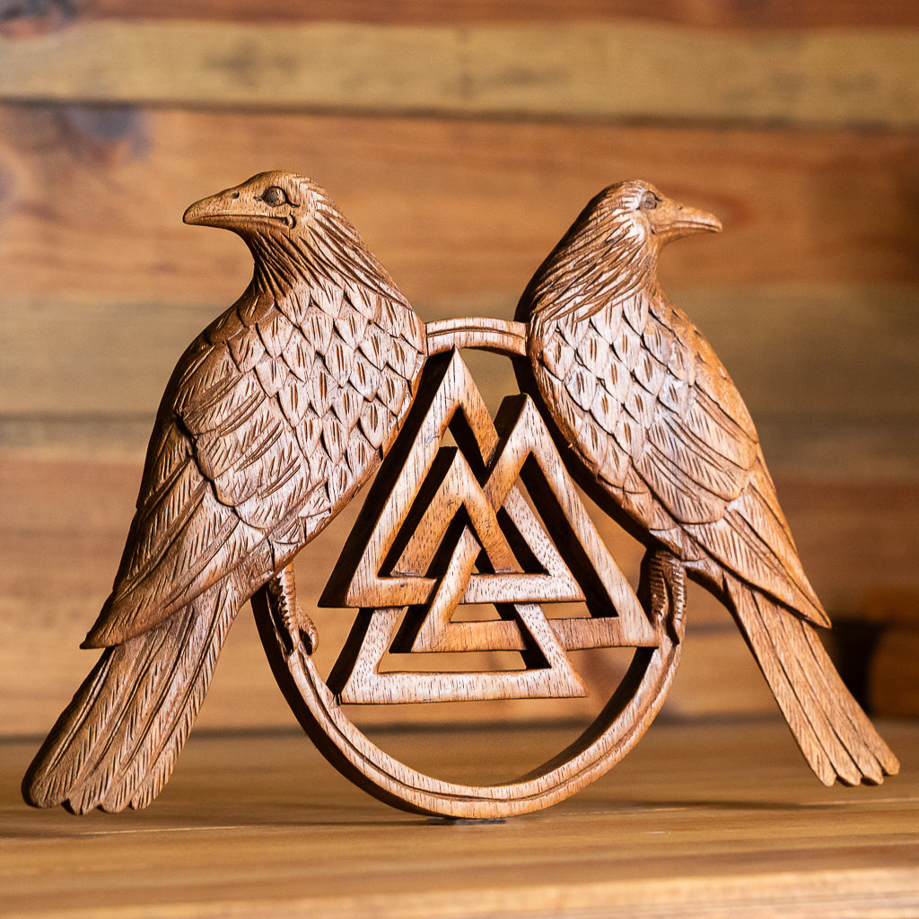 Valknut, Huginn and Munnin Wall Hanging – Skullvikings