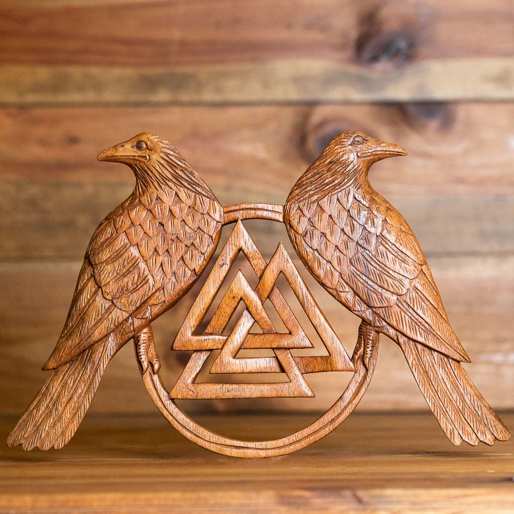 Valknut, Huginn and Munnin Wall Hanging – Skullvikings