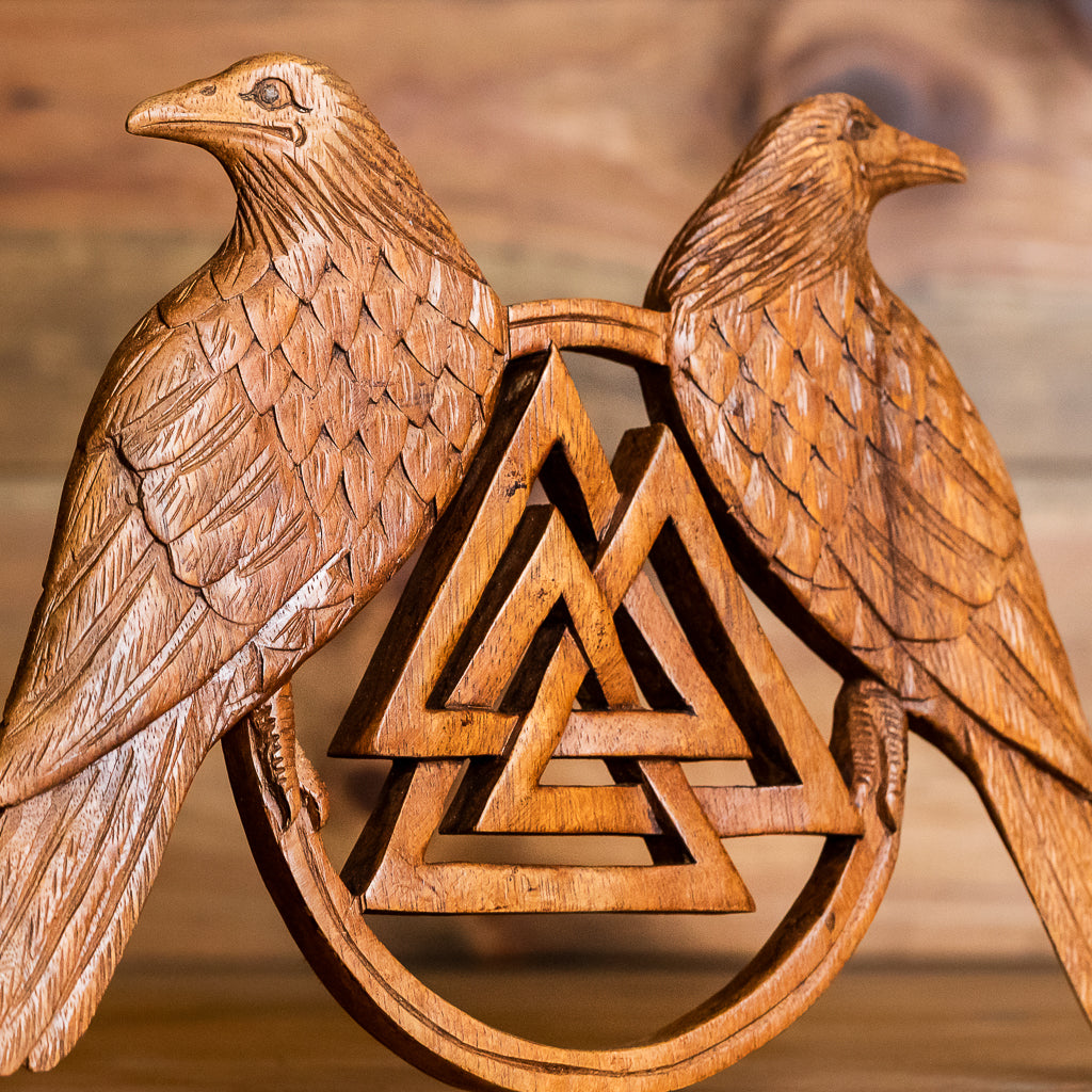 Valknut, Huginn and Munnin Wall Hanging – Skullvikings