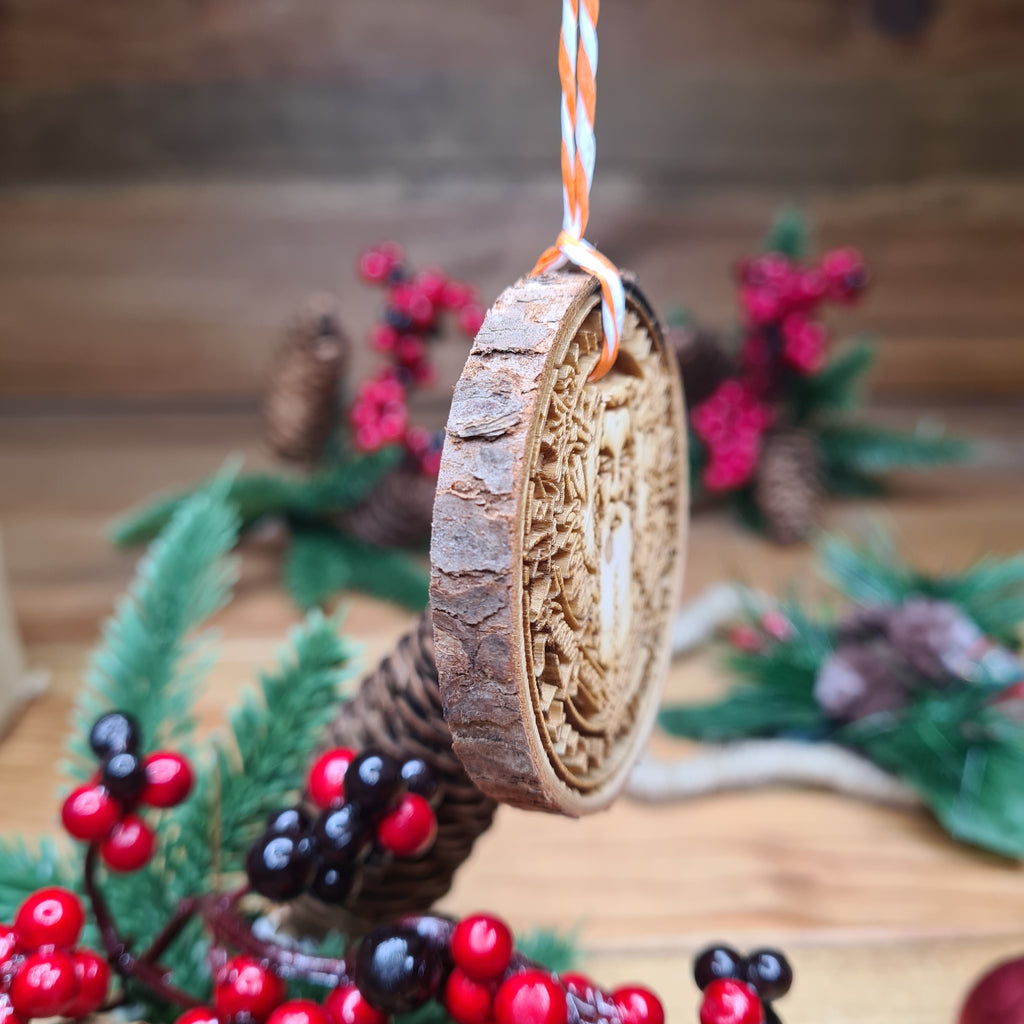 Yule Tree Log Slice Decoration – Skullvikings