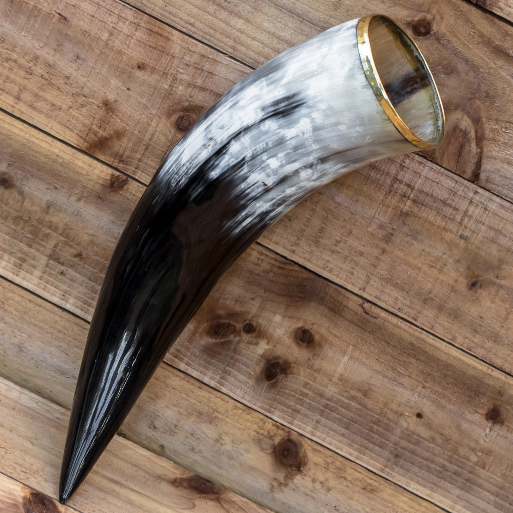 Brass Rim Drinking Horn – Skullvikings
