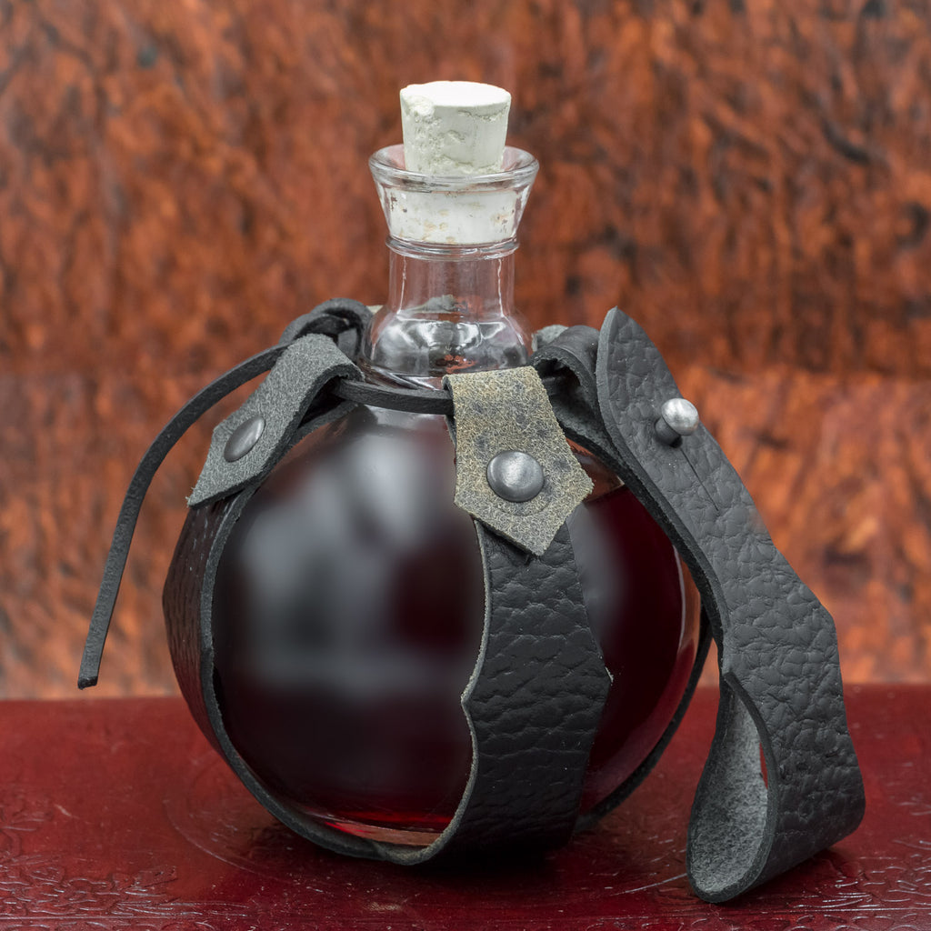Glass and Leather Flask – Skullvikings