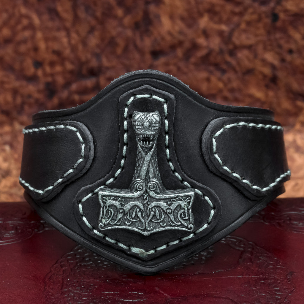 Skull Vikings - Brown Leather Cuff with Tree of Life (Yggdrasill ...