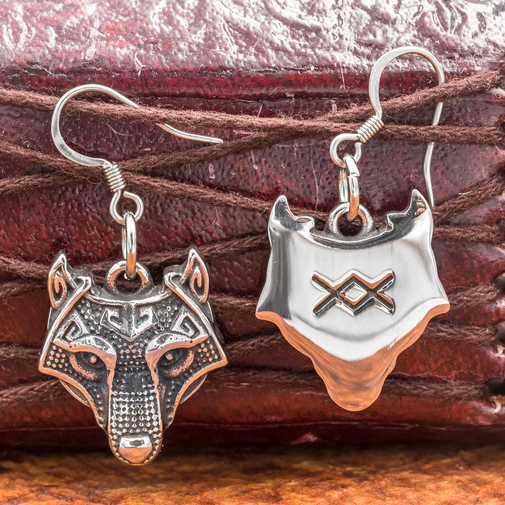 Skull Vikings - Fenrir (Wolf Head) Earrings – Skullvikings