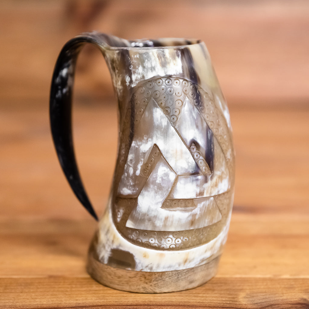 Carved Valknut Horn Tankard/Mug – Skullvikings