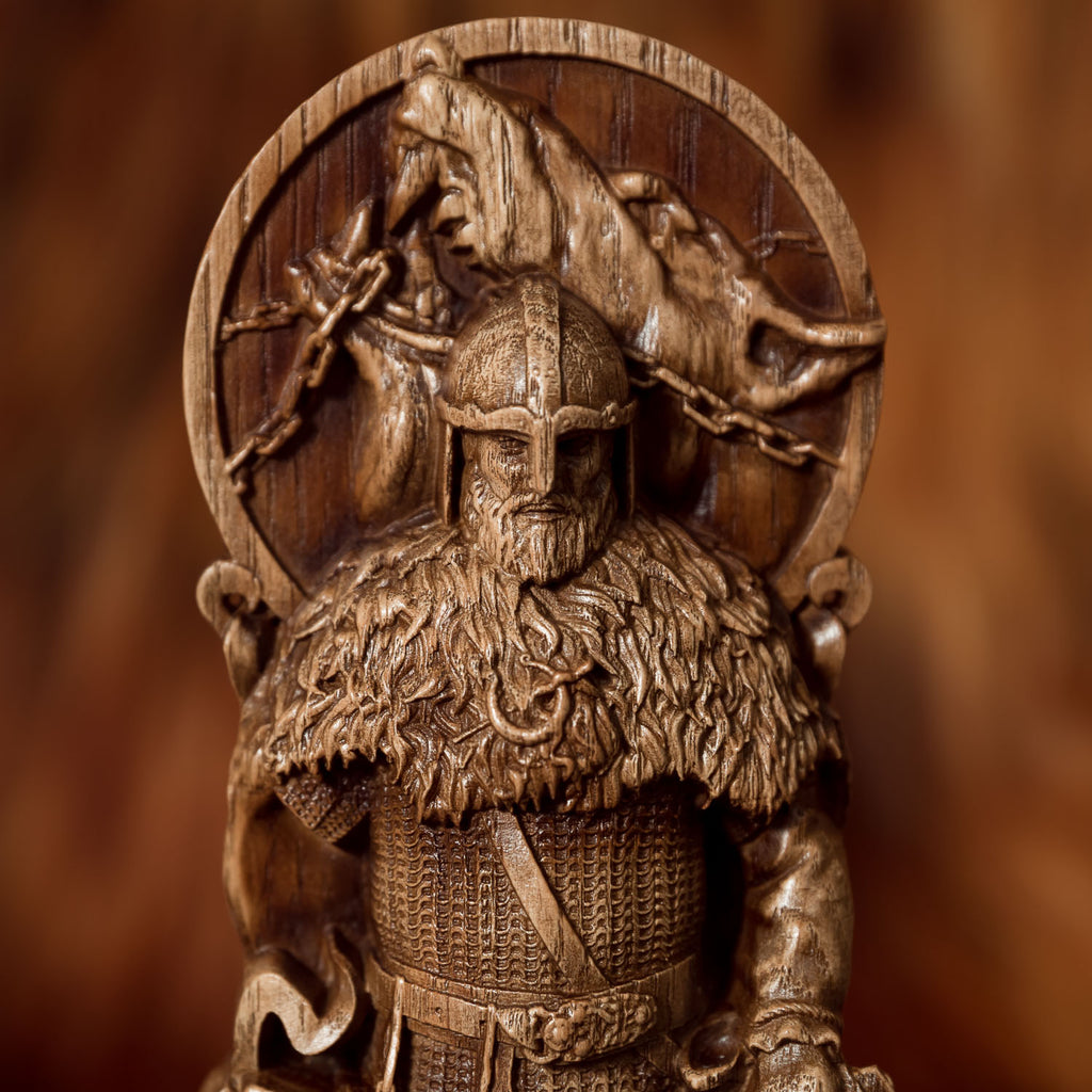 Tyr God Wood Carving / Statue – Skullvikings